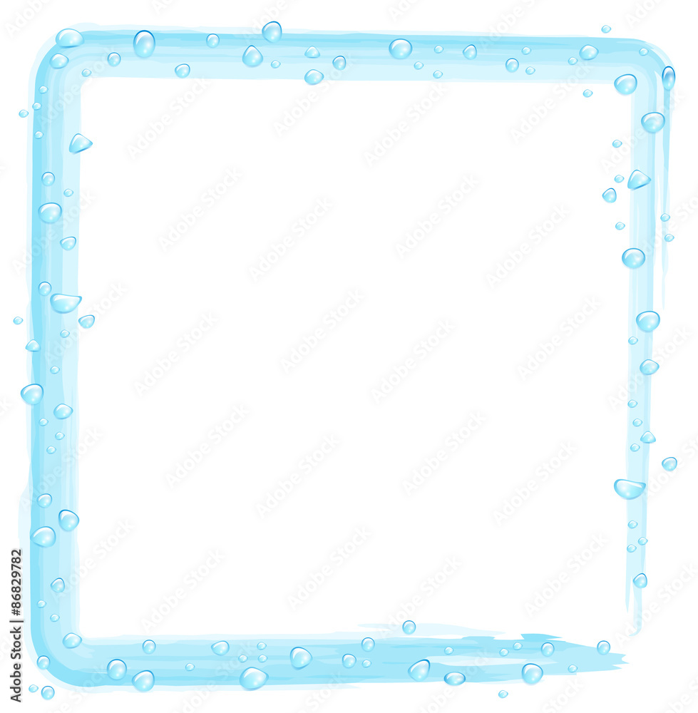 Water splash drops frame vector isolated Stock Vector | Adobe Stock