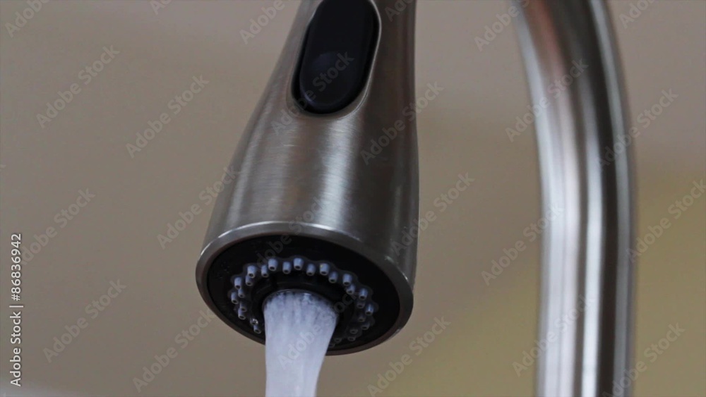 water turning on from the kitchen faucet Stock Video | Adobe Stock