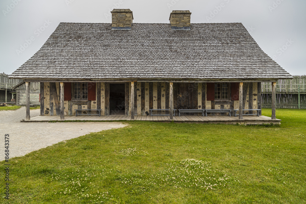 Colonial Fort Michilimackinac in Mackinaw City in Michigan. The ...