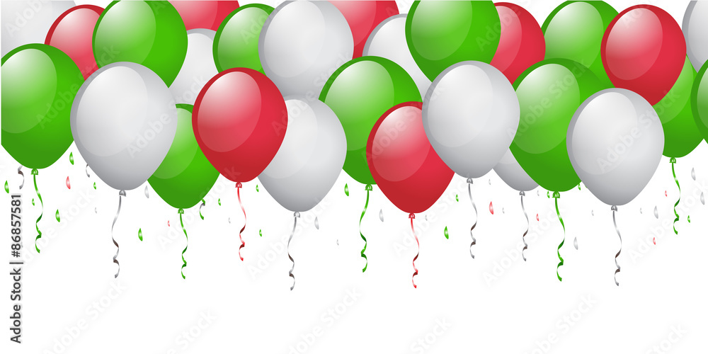 green red white balloon background Stock Vector | Adobe Stock