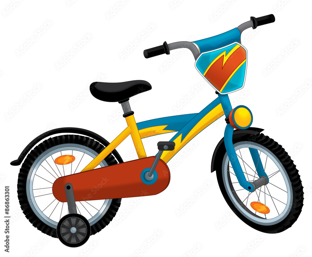 Cartoon bicycle - coloring page - illustration Stock Illustration ...