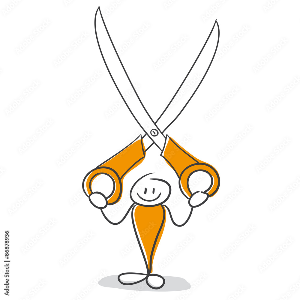 Strichmännchen Serie Pumpy / Schere Stock Vector | Adobe Stock