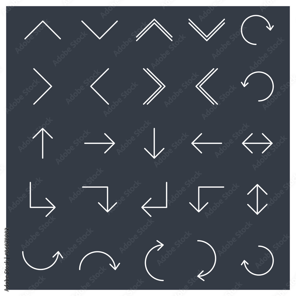 Set of linear arrow, vector illustration. Stock Vector | Adobe Stock
