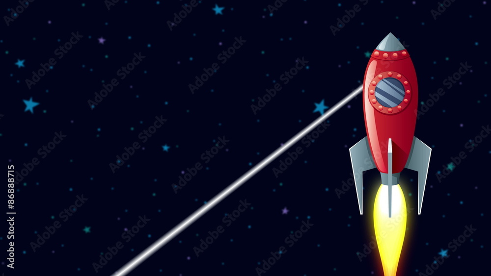 Rocket in Space / Looping animation of rocket flying in space. Stock ...