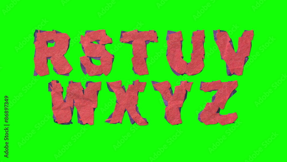 A loopable animated font made from paper cutouts, similar to the style ...