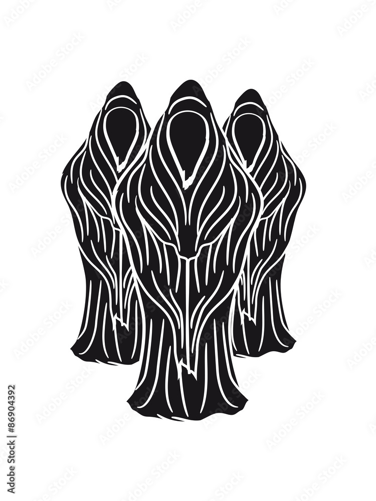 Death robe coat robe 3 monks spirits design Stock Illustration | Adobe ...