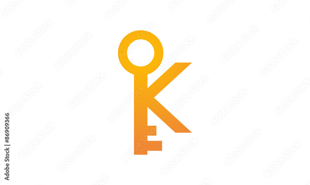 Simple K of Key Logo Illustration Stock Vector | Adobe Stock