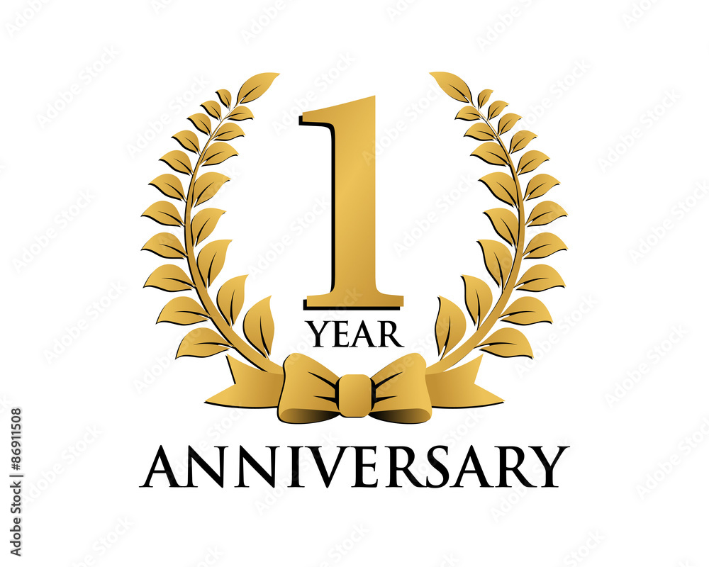 anniversary logo ribbon wreath 1 Stock Vector | Adobe Stock