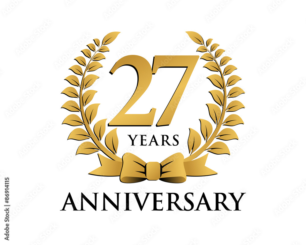 anniversary logo ribbon wreath 27 Stock Vector | Adobe Stock