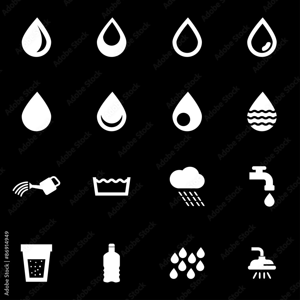 Vector white water icons set Stock Vector | Adobe Stock