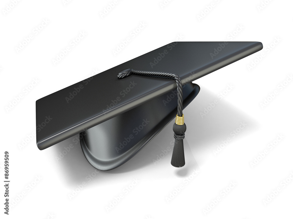 Graduation cap. 3D render illustration isolated on white background ...