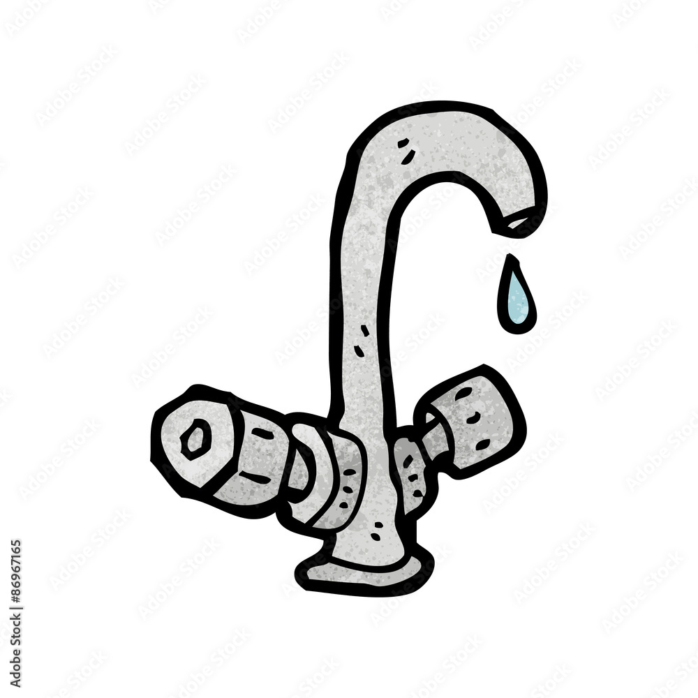 cartoon dripping faucet Stock Vector | Adobe Stock