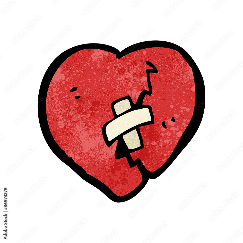 cartoon broken heart Stock Vector | Adobe Stock