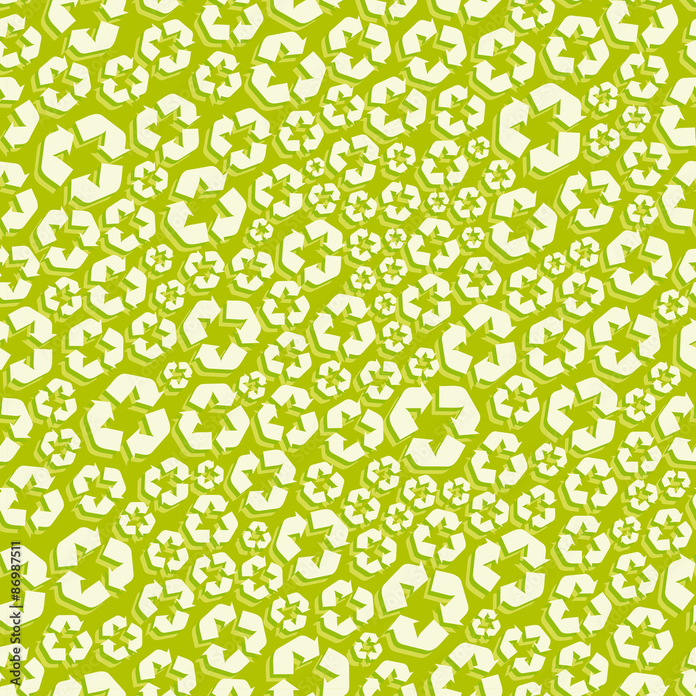 Seamless recycle background. Vector pattern. Stock Vector | Adobe Stock