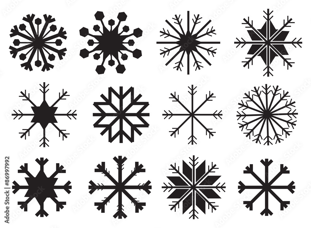 Snowflake in Black and White Vector Design Stock Vector | Adobe Stock