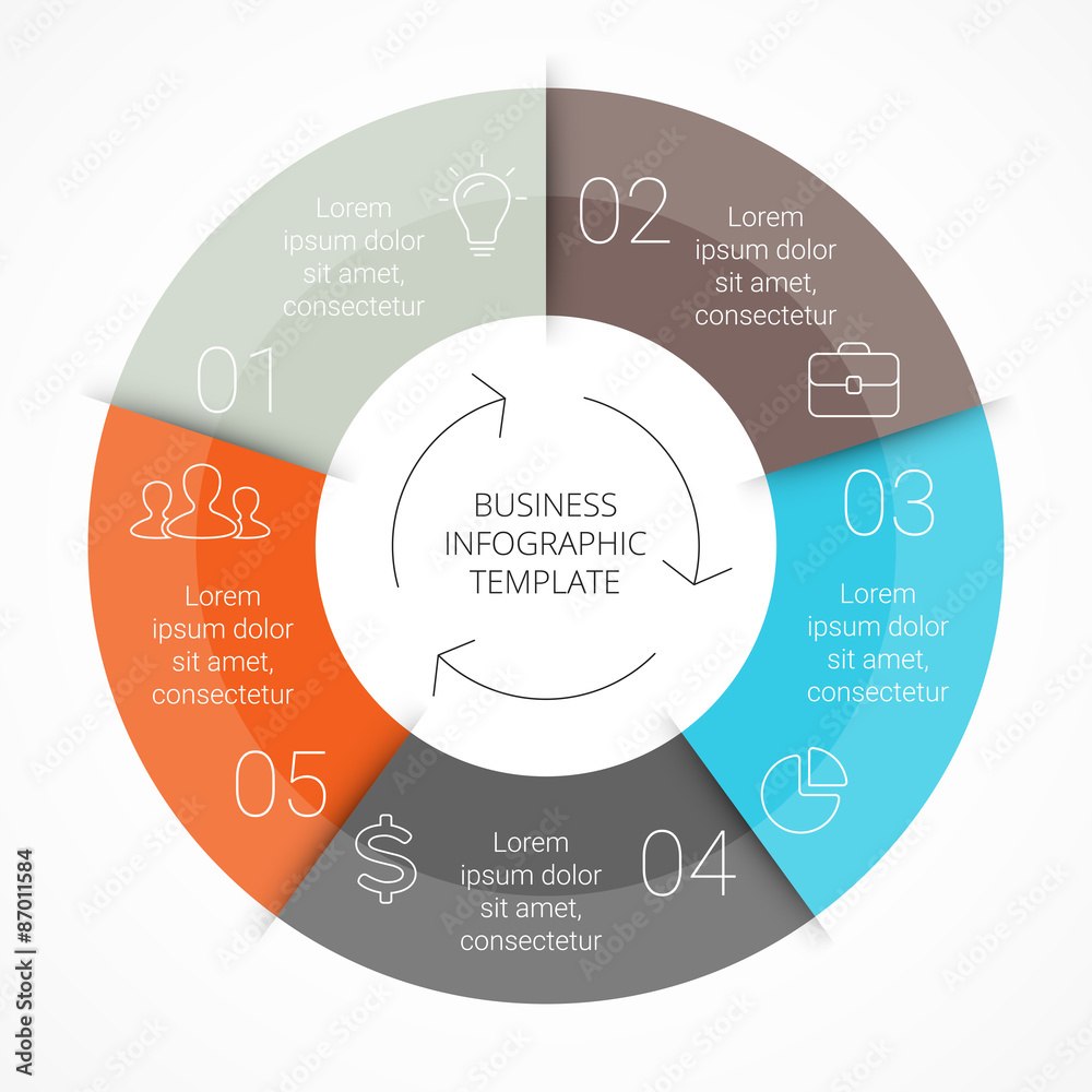 Vector circle infographic. Template for cycle diagram, graph Stock ...