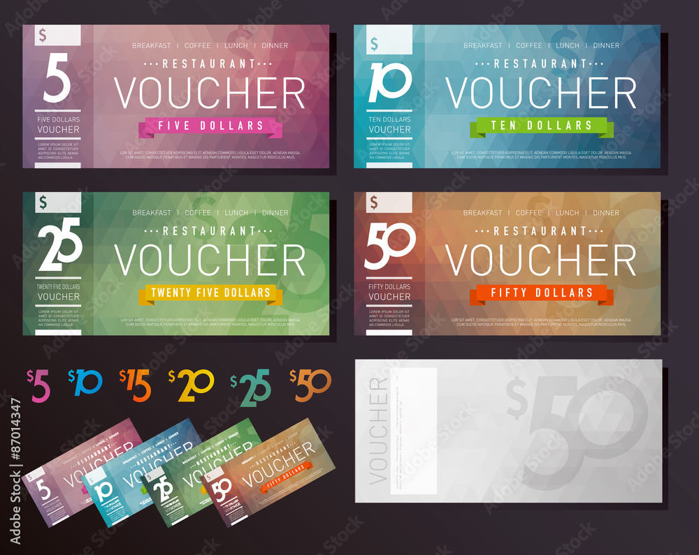Voucher design template Stock Vector | Adobe Stock