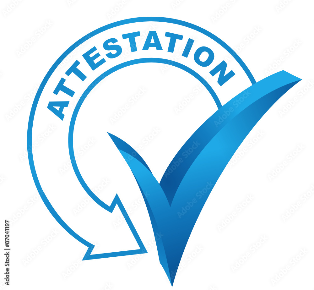 Vetor de attestation sur symbole validé bleu do Stock | Adobe Stock