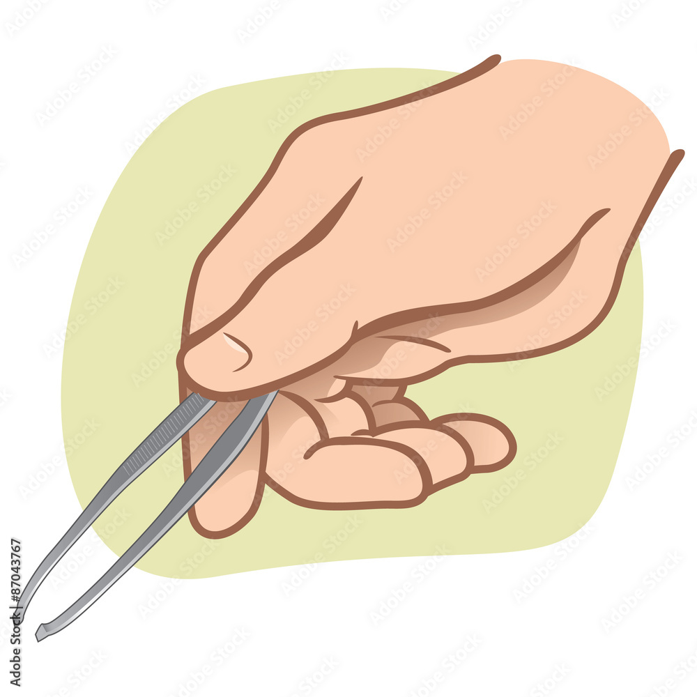 Person hand holding tweezers Stock Vector | Adobe Stock