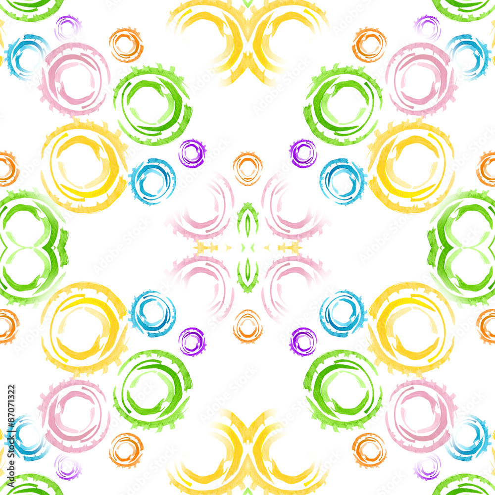 Seamless background with watercolor rings. Main elements of the pattern ...
