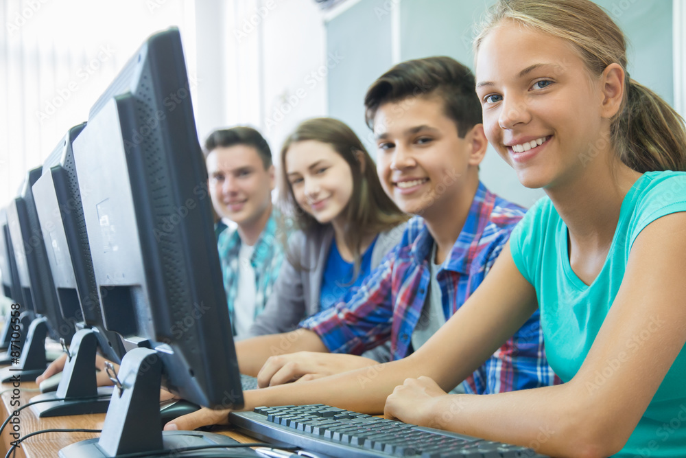 young people in computing class Stock-Foto | Adobe Stock