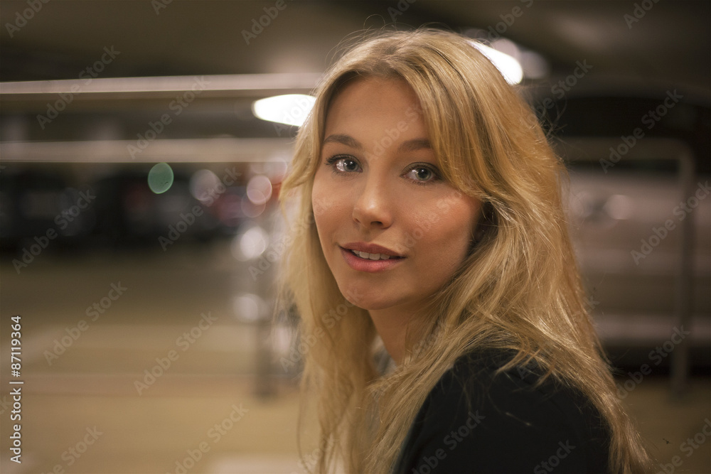 Female crying in the parking lot Stock Photo | Adobe Stock