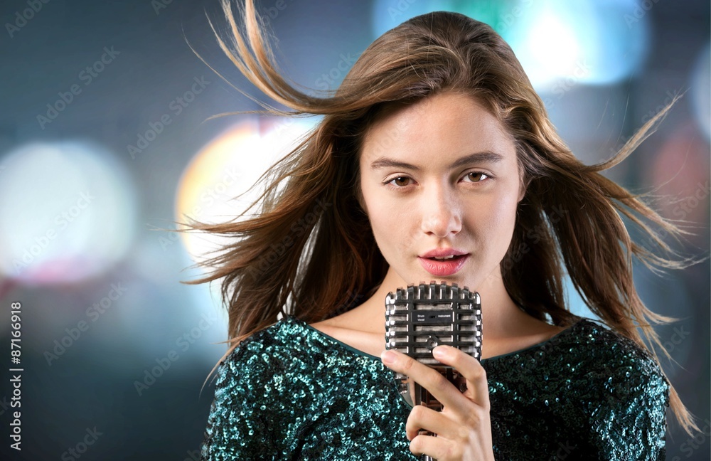 Singer, music, singing. foto de Stock | Adobe Stock