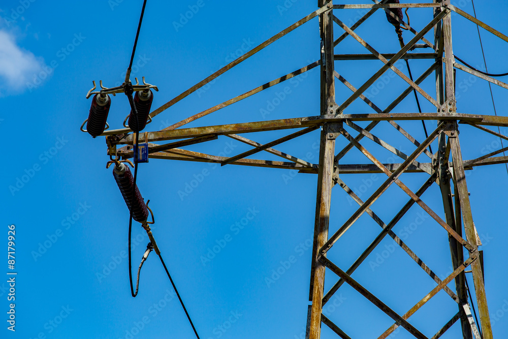 Old power line Stock Photo | Adobe Stock