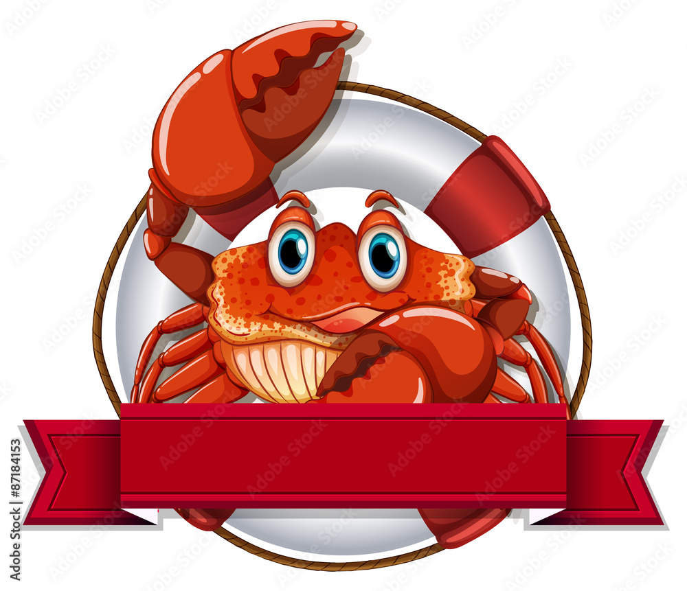 Crab and sign Stock Vector | Adobe Stock