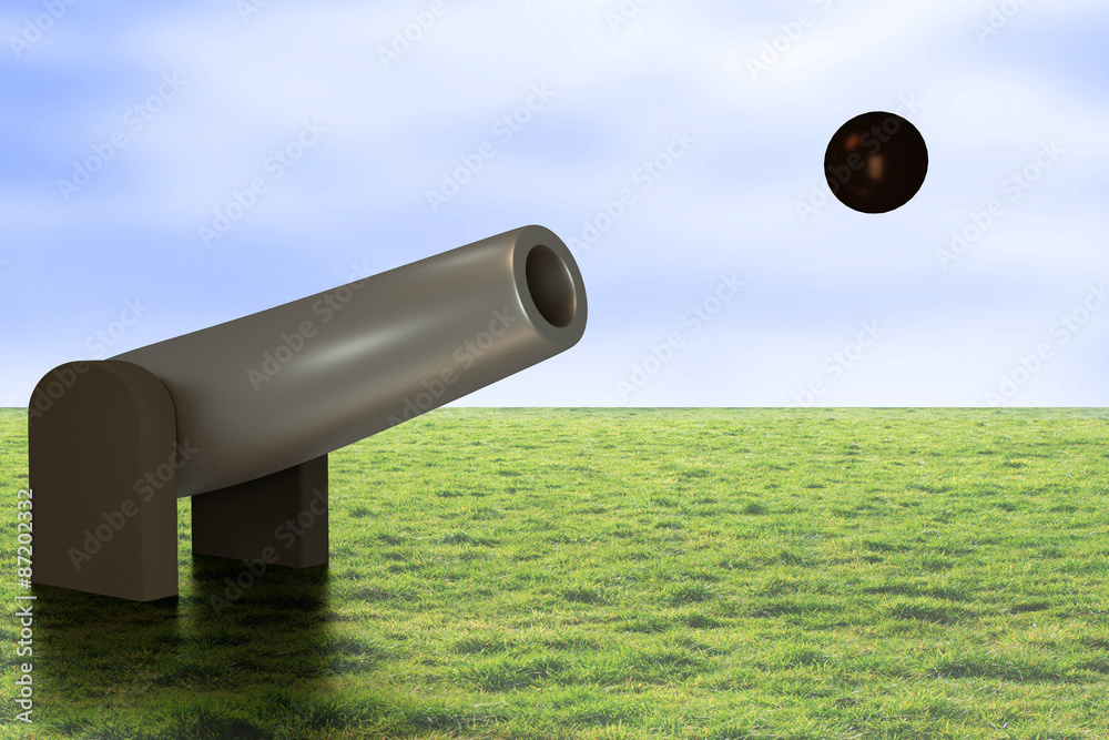 Cannon with projectile Stock-Illustration | Adobe Stock