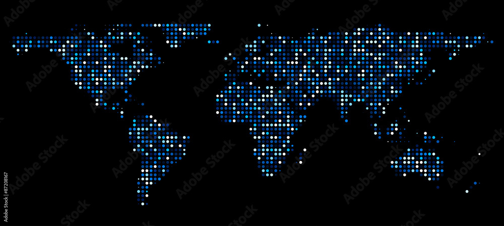 World map composed of dots. Stock Vector | Adobe Stock