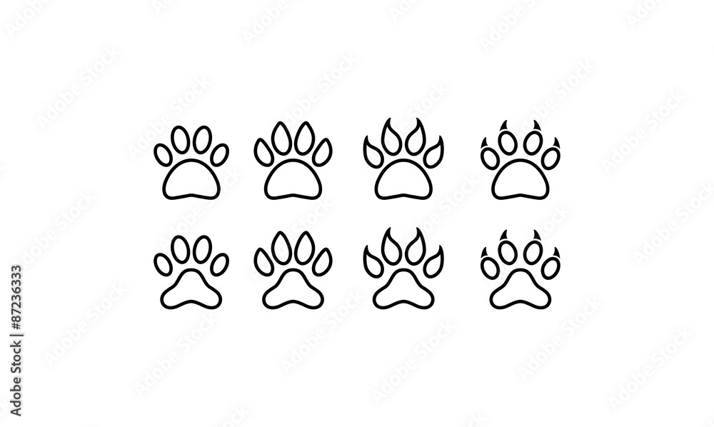 Variation of Simple line Paw Claw Vector Stock Vector | Adobe Stock
