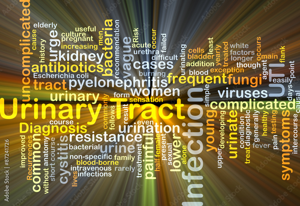 Urinary tract infection UTI background concept glowing Stock ...