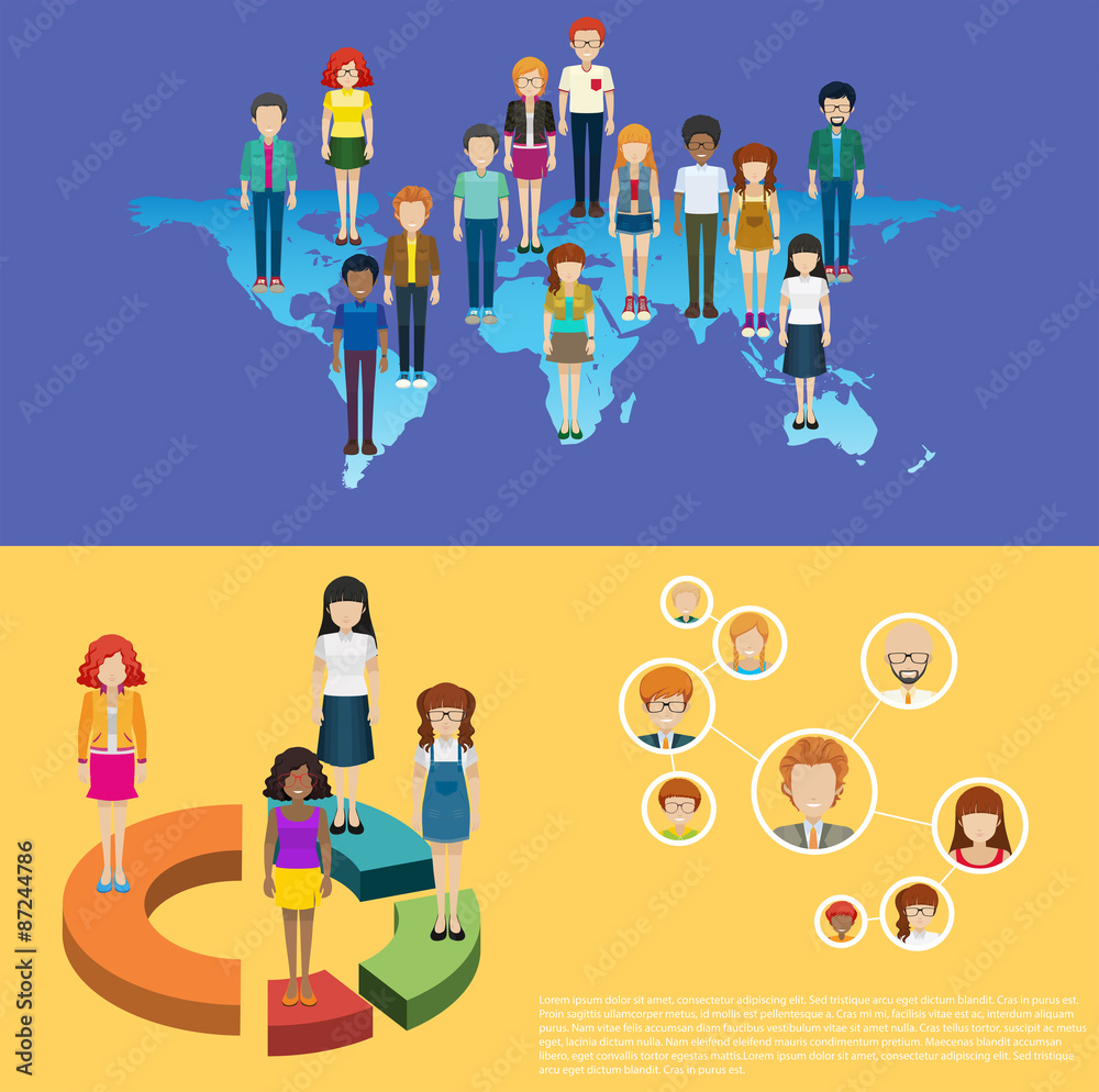 World map and people infographic Stock Vector | Adobe Stock
