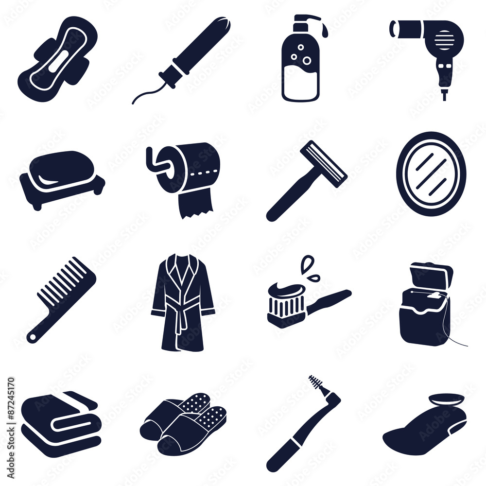 Toiletries vector icon collection Stock Vector | Adobe Stock