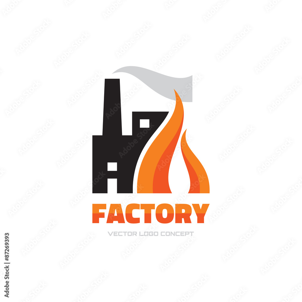 Factory - vector logo concept illustration for business company ...