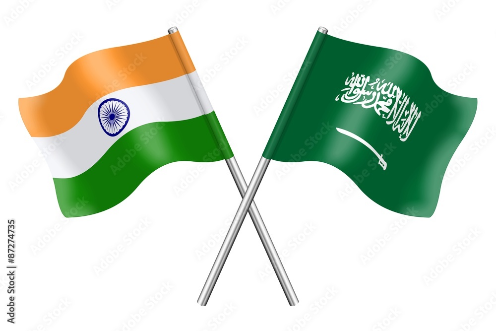 Flags: India and Saudi Arabia Stock Illustration | Adobe Stock