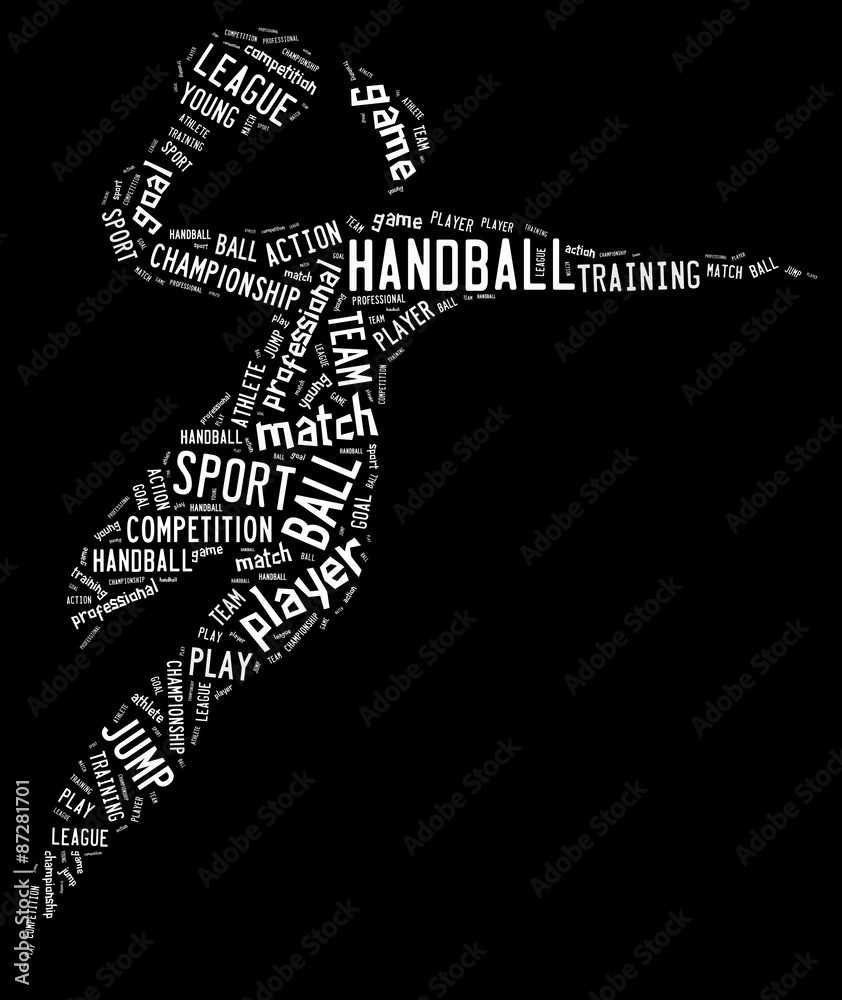 Handball pictogram on black background Stock イラスト | Adobe Stock