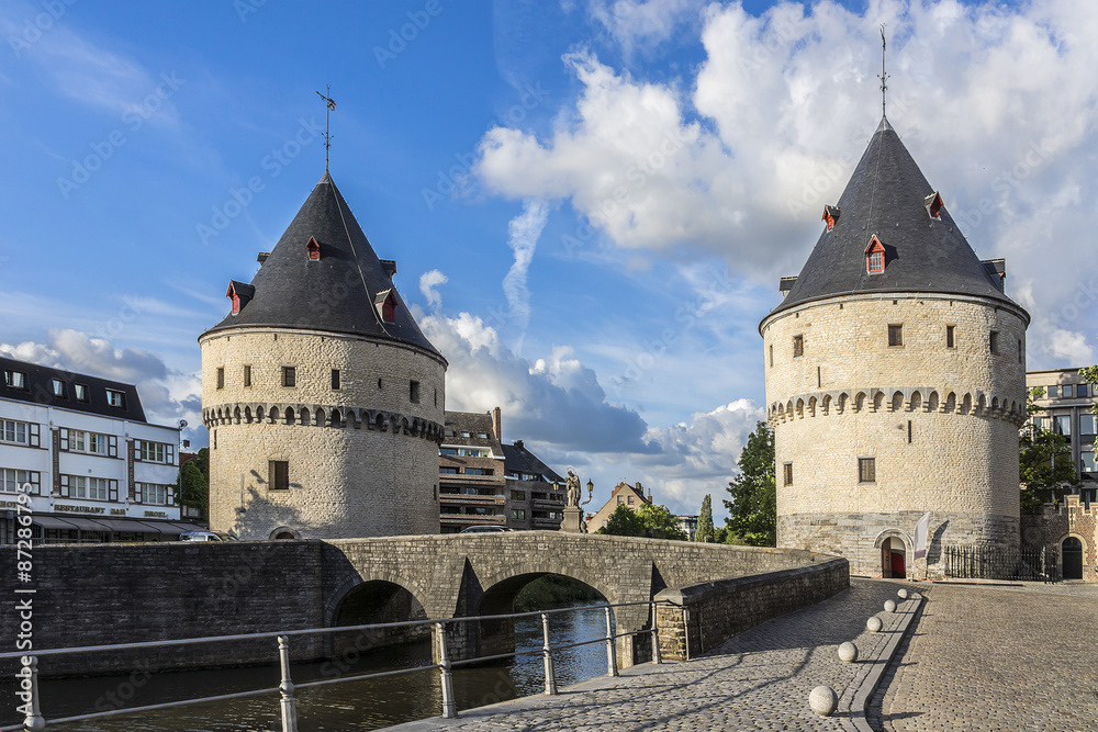 Broel Towers (Broeltorens) - symbol of city Kortrijk. Belgium. Stock ...