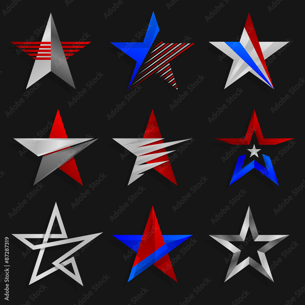 The star abstract signs. Logos templates. Vector illustration. A set of ...