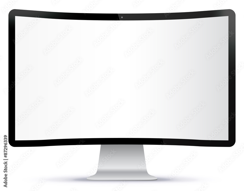 Curved Screen Vector Illustration. Stock Vector | Adobe Stock