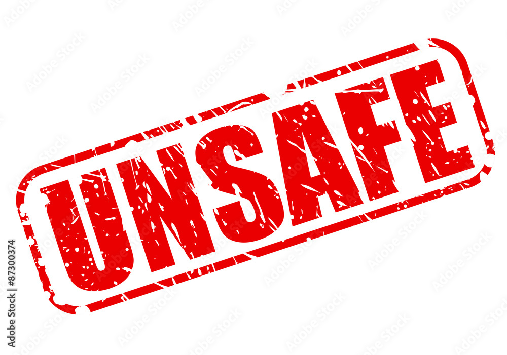 Unsafe red stamp text Stock Vector | Adobe Stock