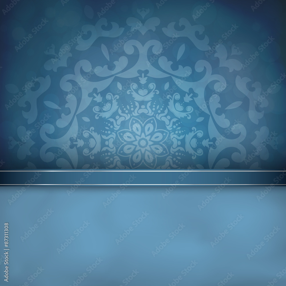 Blue background with ornament Stock Vector | Adobe Stock