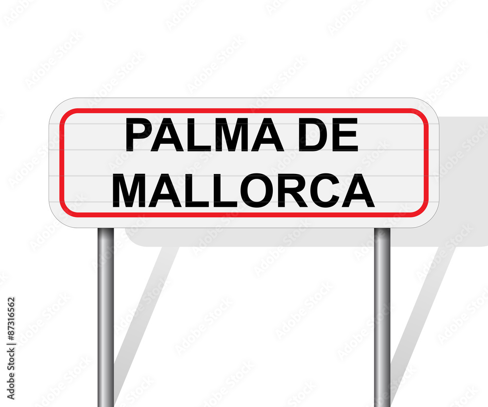 Welcome to Palma de Mallorca Spain road sign vector Stock Vector ...