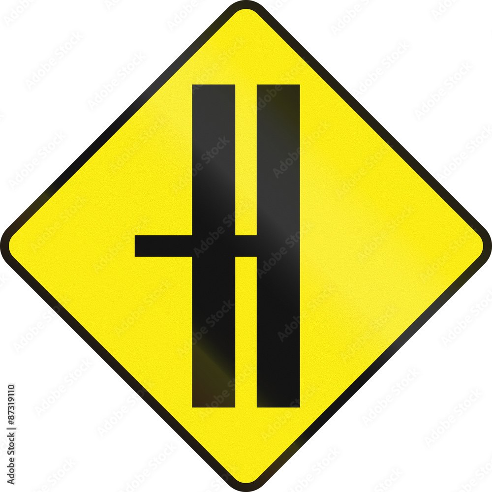 Irish road warning sign - Divided highway intersection ahead Stock ...
