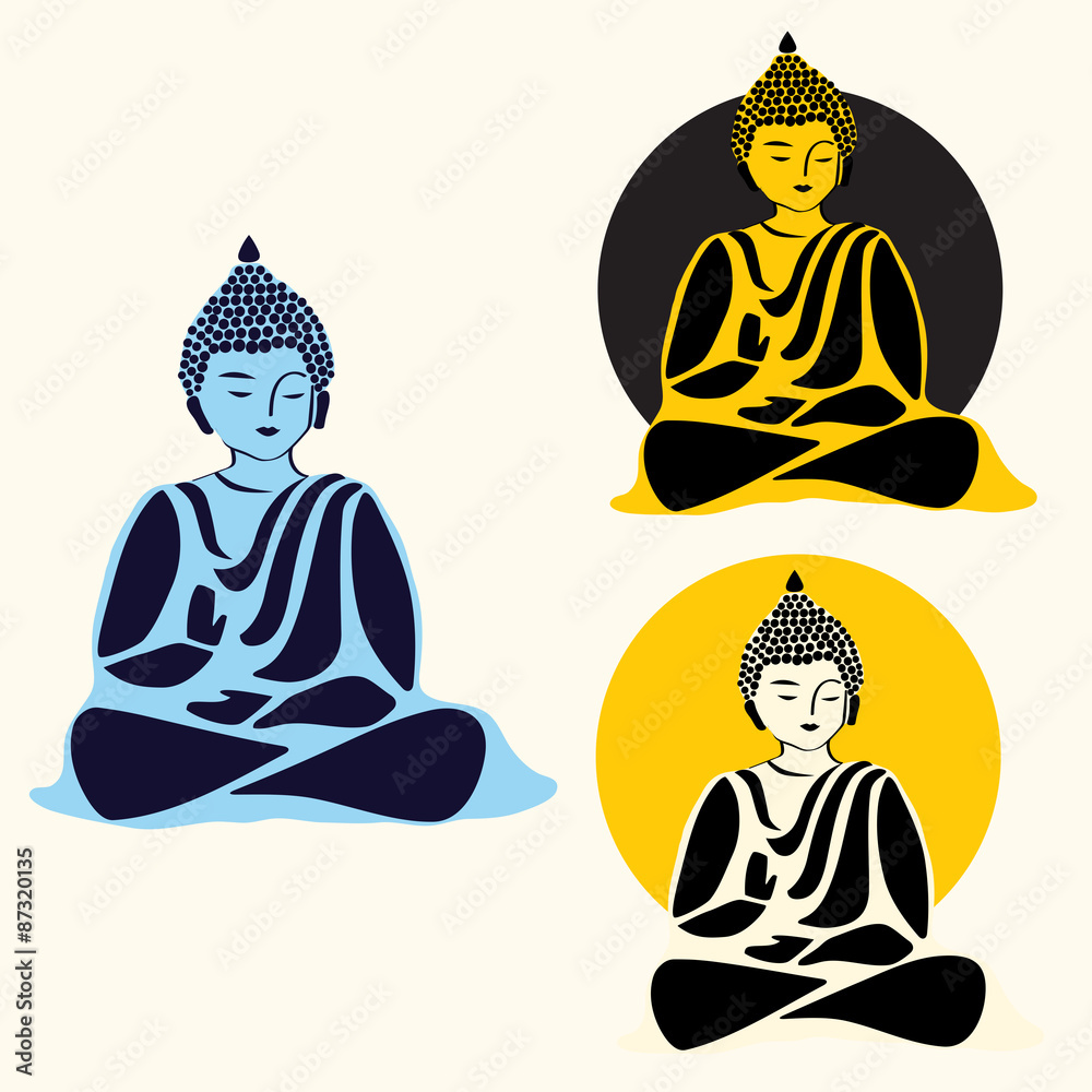 Buddha icon set. vector illustration Vector. Stock Vector | Adobe Stock