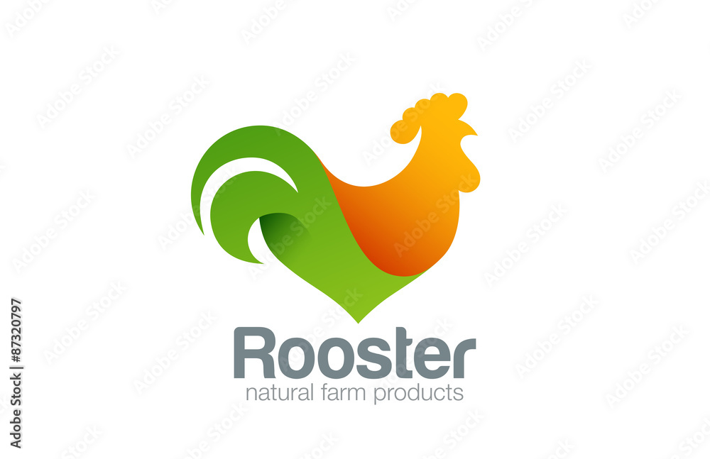 Rooster Logo Farm design vector template...Cock chicken Eco natu Stock ...