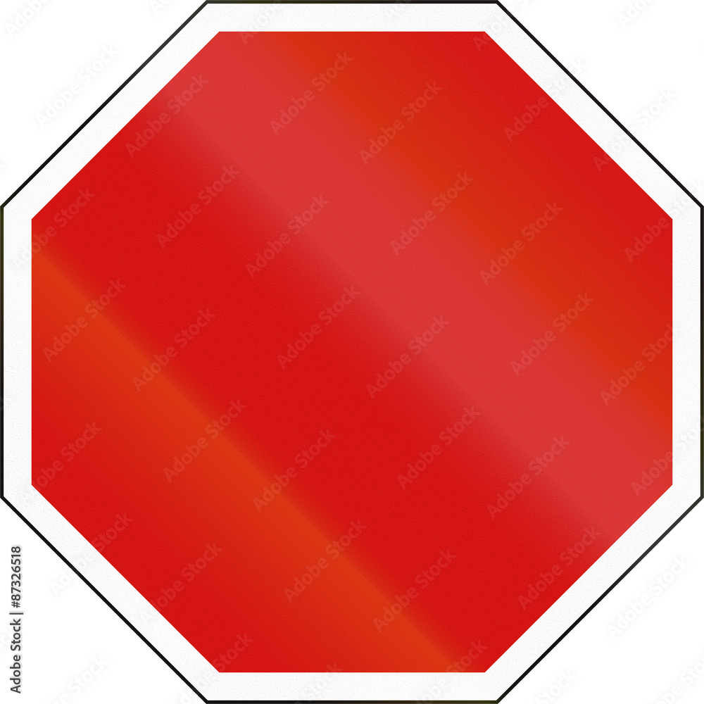 Irish road warning sign: Stop sign ahead Stock Photo | Adobe Stock