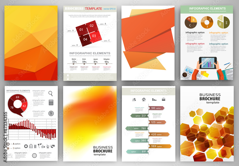 Orange backgrounds and abstract concept infographics Stock Vector ...