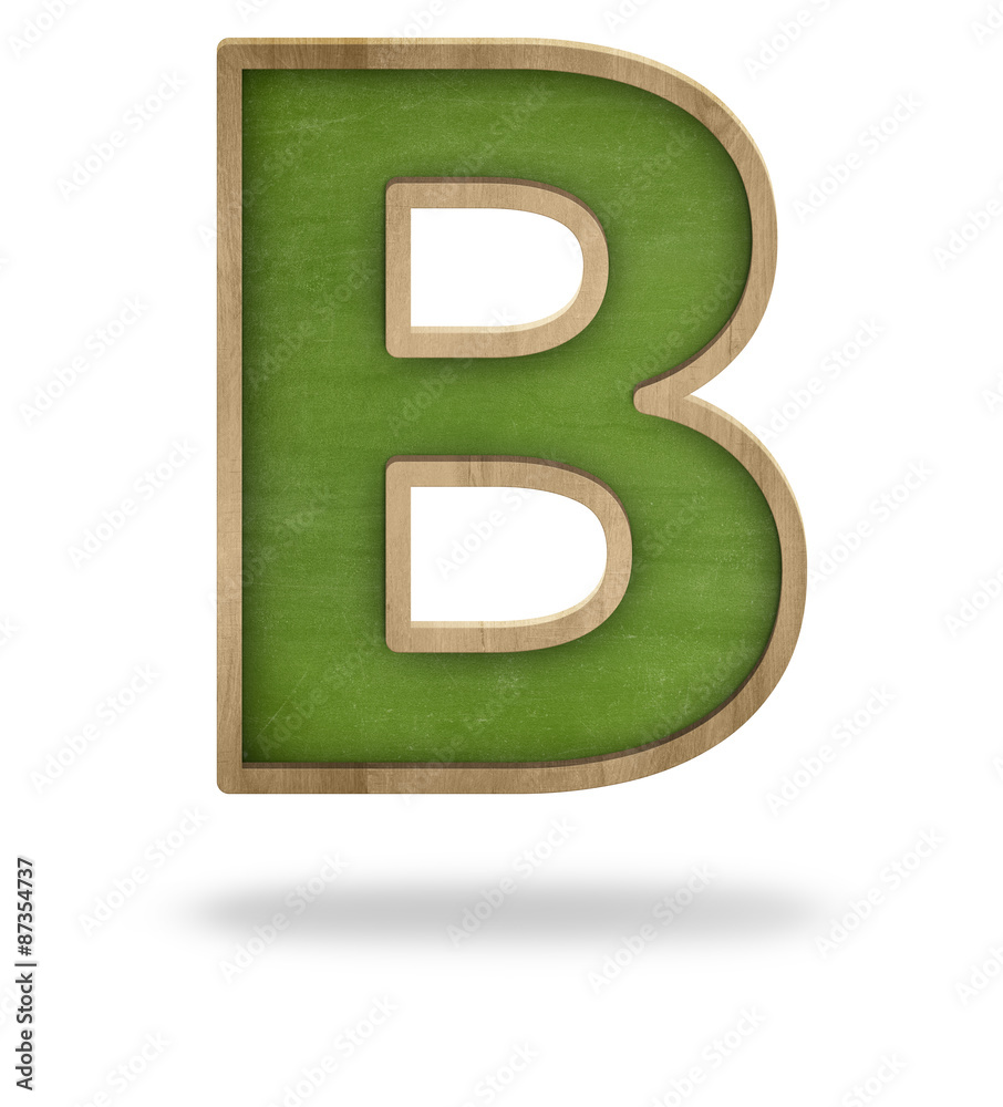 Green blank letter B shape blackboard Stock Illustration | Adobe Stock